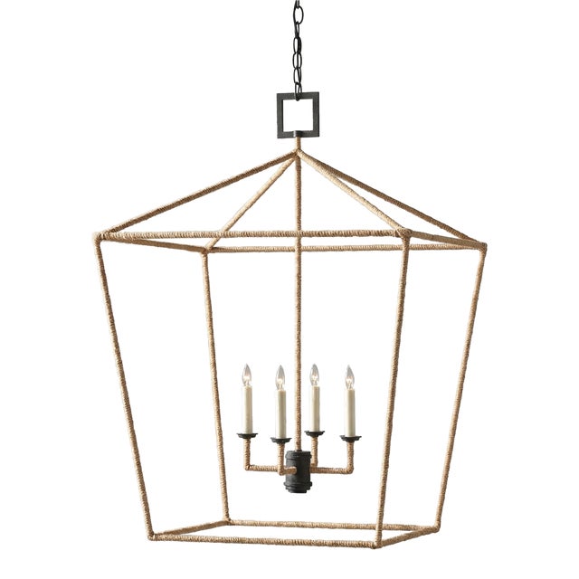 Currey & Company Denison Large Natural Lantern Pendant Light | Chairish