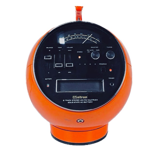 Vintage 1970s Orange Model 2001 Weltron Radio & 8 Track Iconic Space ...