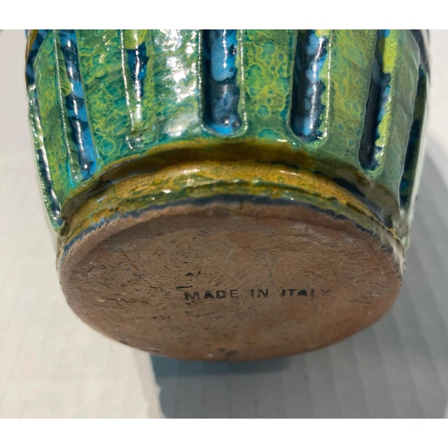 Vintage Bitossi Style Incised and Sgraffito Design Vase | Chairish