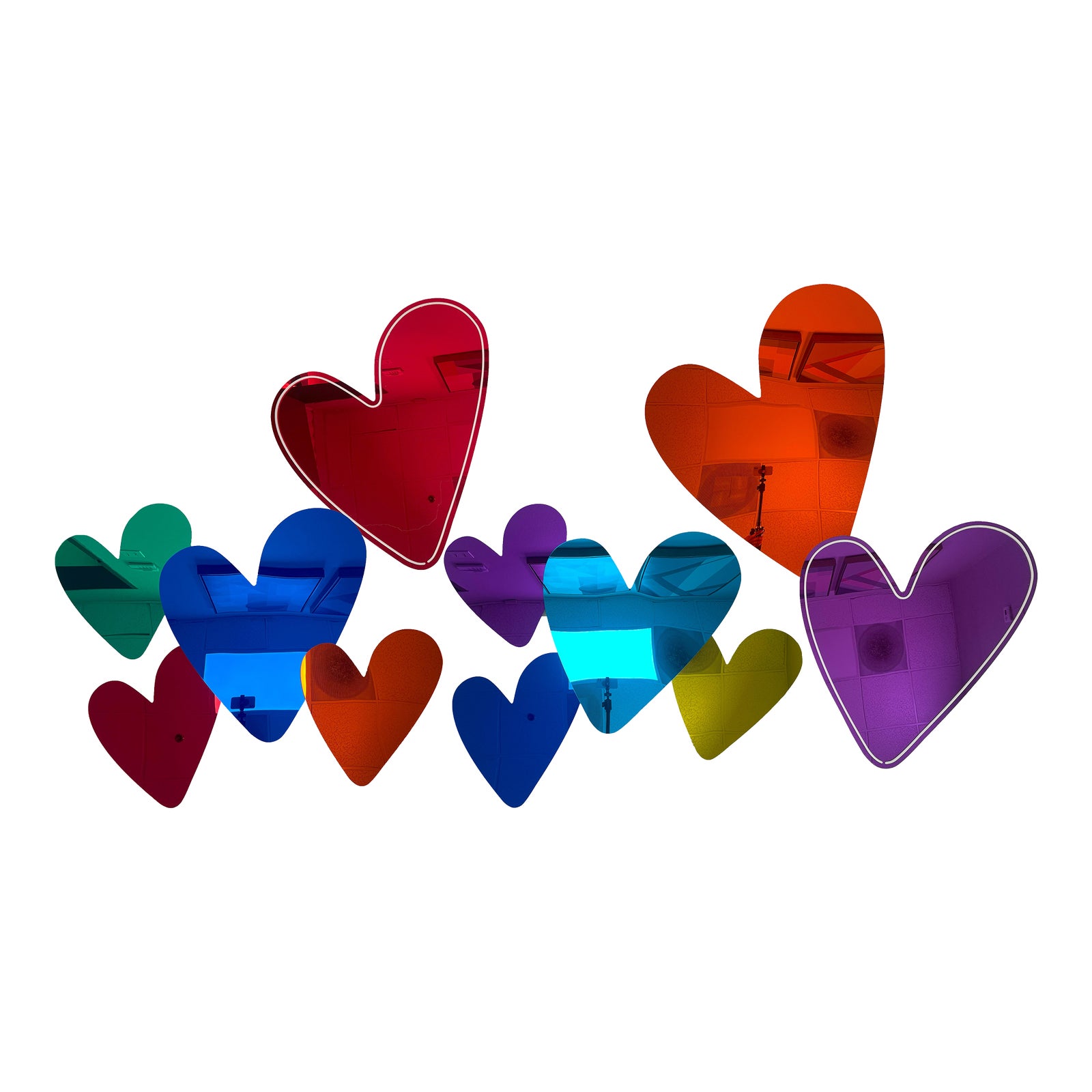 Decorative Multiple Heart Installation Artwork | Chairish