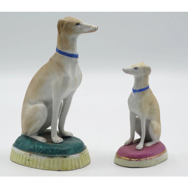 Antique Porcelain Bisque Whippets Figurines, - a Pair | Chairish