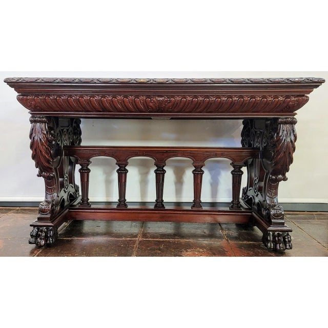 Post-1886 R. J. Horner Italian Renaissance Style Library Console Table ...