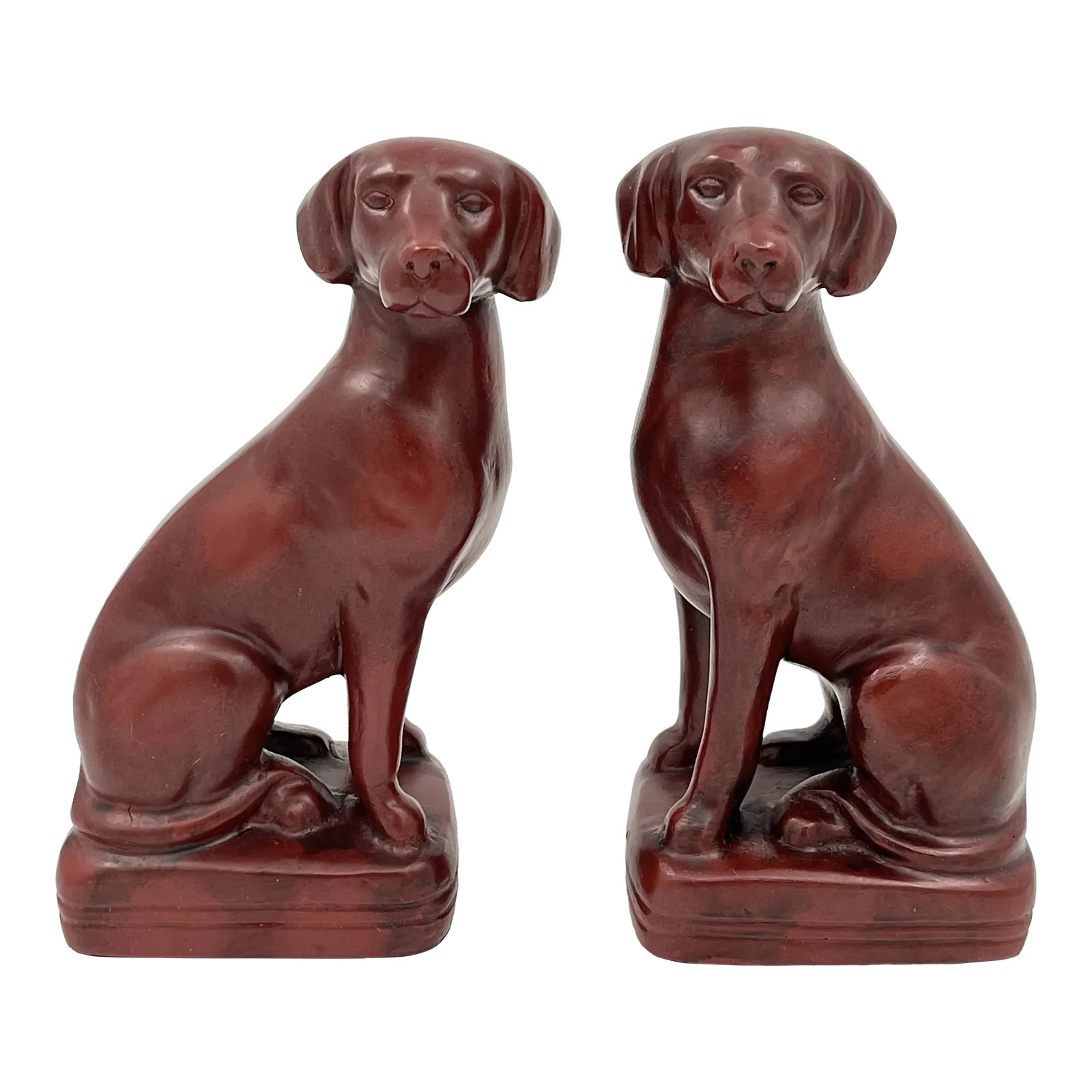 Mid-Century Hunting Dog Labrador Bookends - a Pair | Chairish