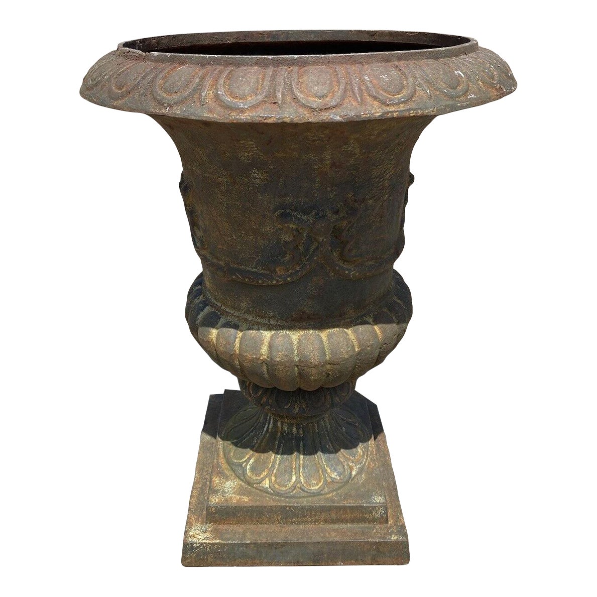 Cast Iron 31" French Style Round Garden Campana Urn Outdoor Planter Pot ...