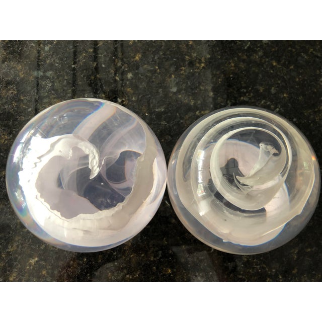 French Lucite Marbled Sculptures, Pair | Chairish