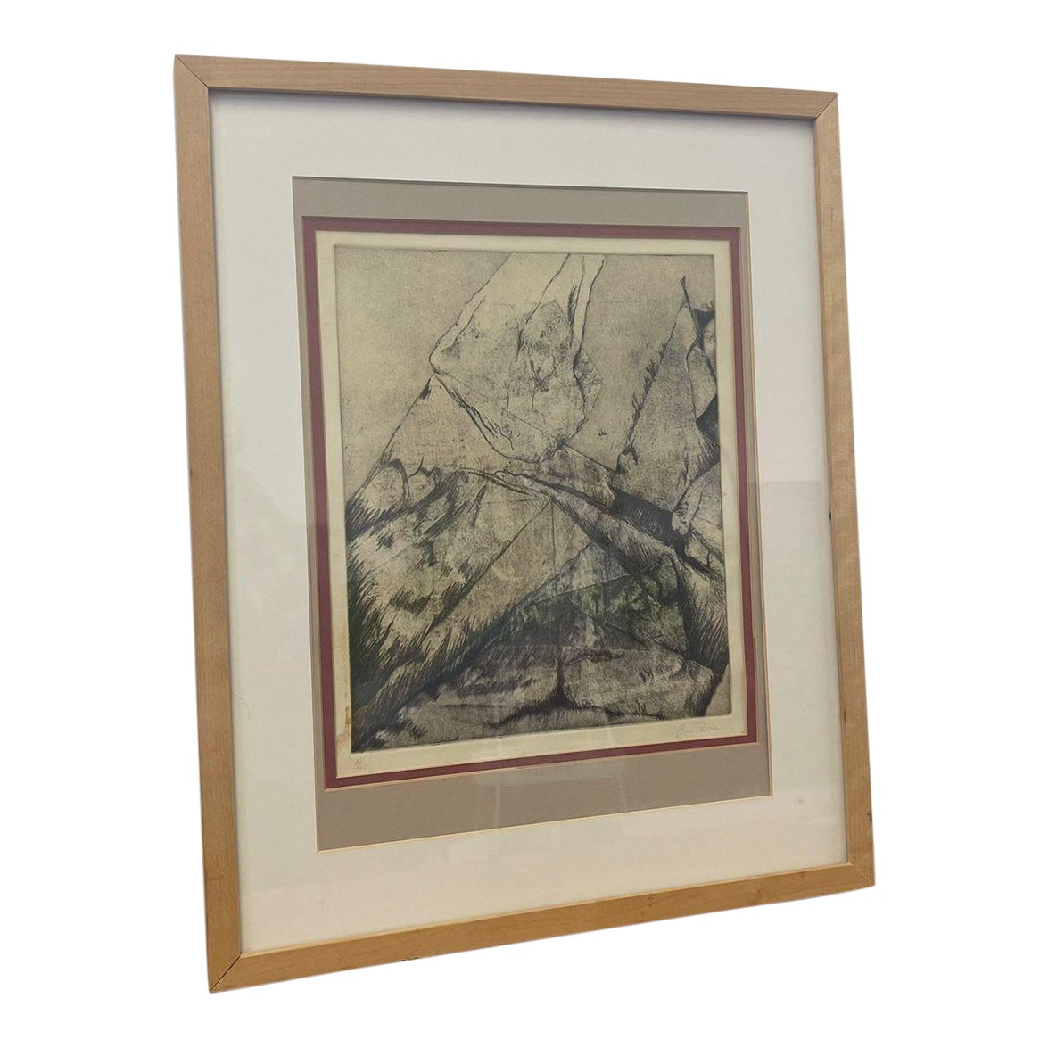 Vintage Framed Signed and Numbered Abstract Print. | Chairish