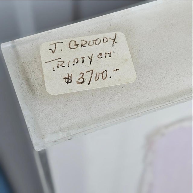 1960s Mid Century Abstract Art by James Groody Oil on Paper Triptych ...