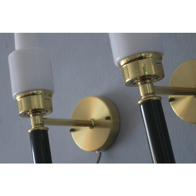 Vintage Swedish Wall Lights in Brass and Glass by C. E. Fors for Ewa ...