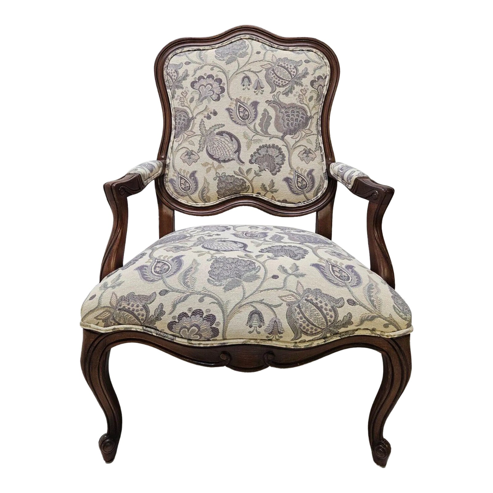 1990s Ethan Allen French Country Living Room Armchair | Chairish