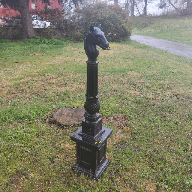 Antique American Cast Iron Horse-Head Hitching Post | Chairish