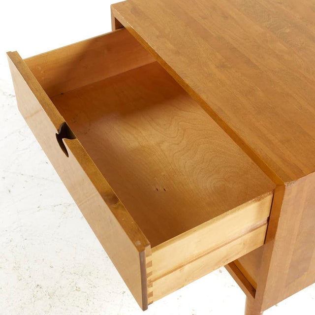 Edmond Spence Mid Century Maple Nightstands - Pair | Chairish