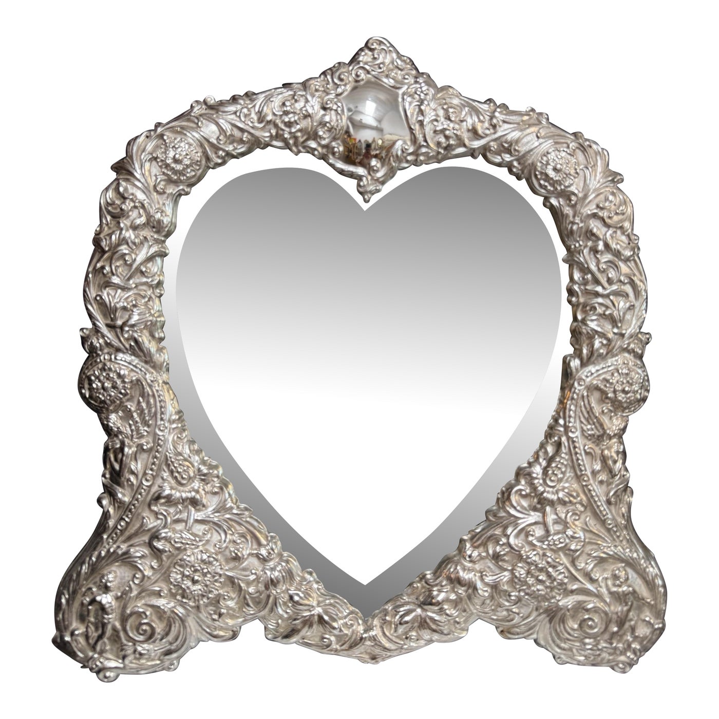 Sterling Silver Repose Heart Picture Frame Table Mirror by David Shaw ...