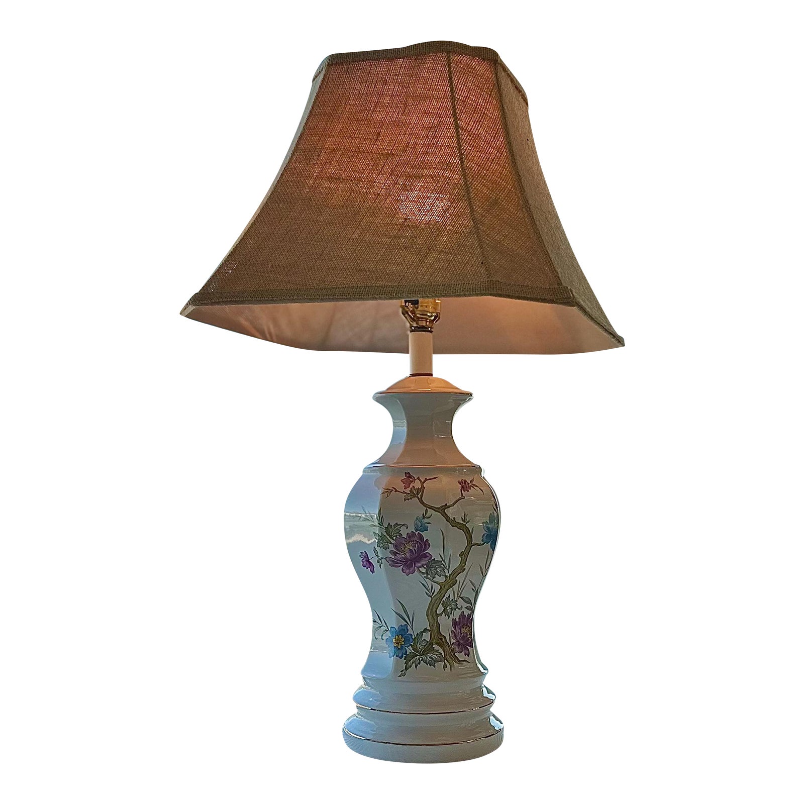 Mid 19th Century Royal Haeger "M-501" Porcelain Floral Lamp | Chairish