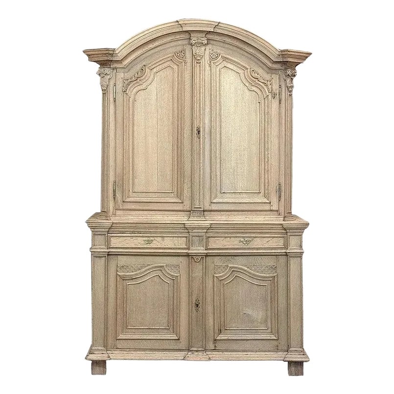 18th Century French Louis XIV Cabinet ~ Armoire in Stripped Oak | Chairish