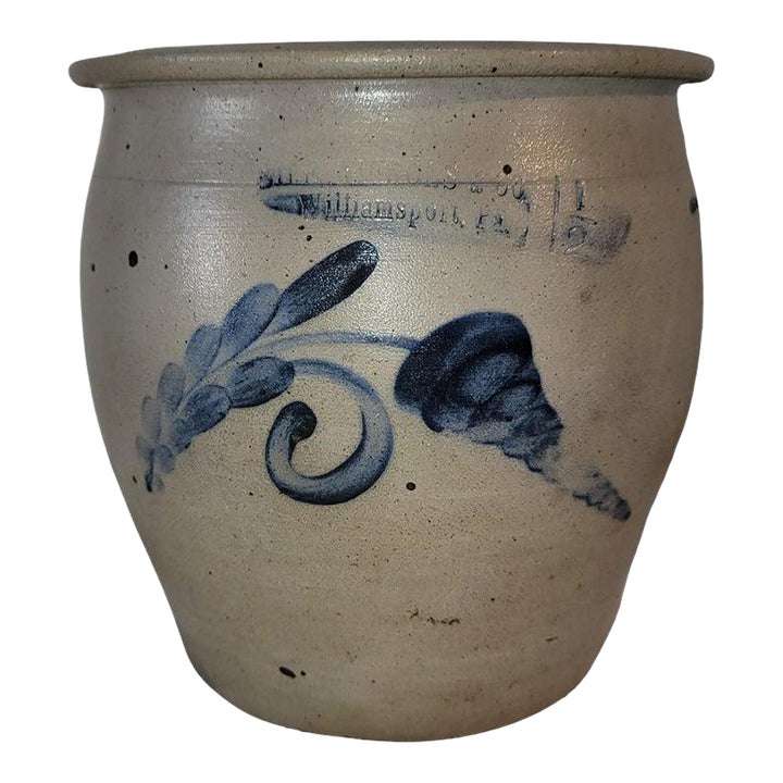 Early 20thc Wiliamsport 1.5 Gal Butter Crock | Chairish