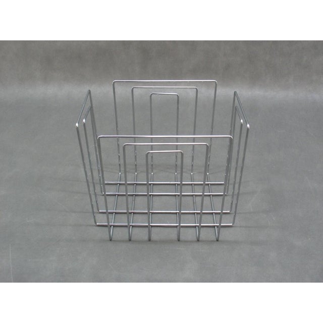 Vintage Chrome Magazine Rack in the style of Willi Glaeser, 1980s ...
