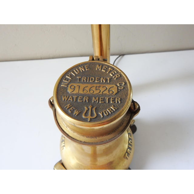 Vintage Industrial Brass Pipe & Meter Table Lamp | Chairish