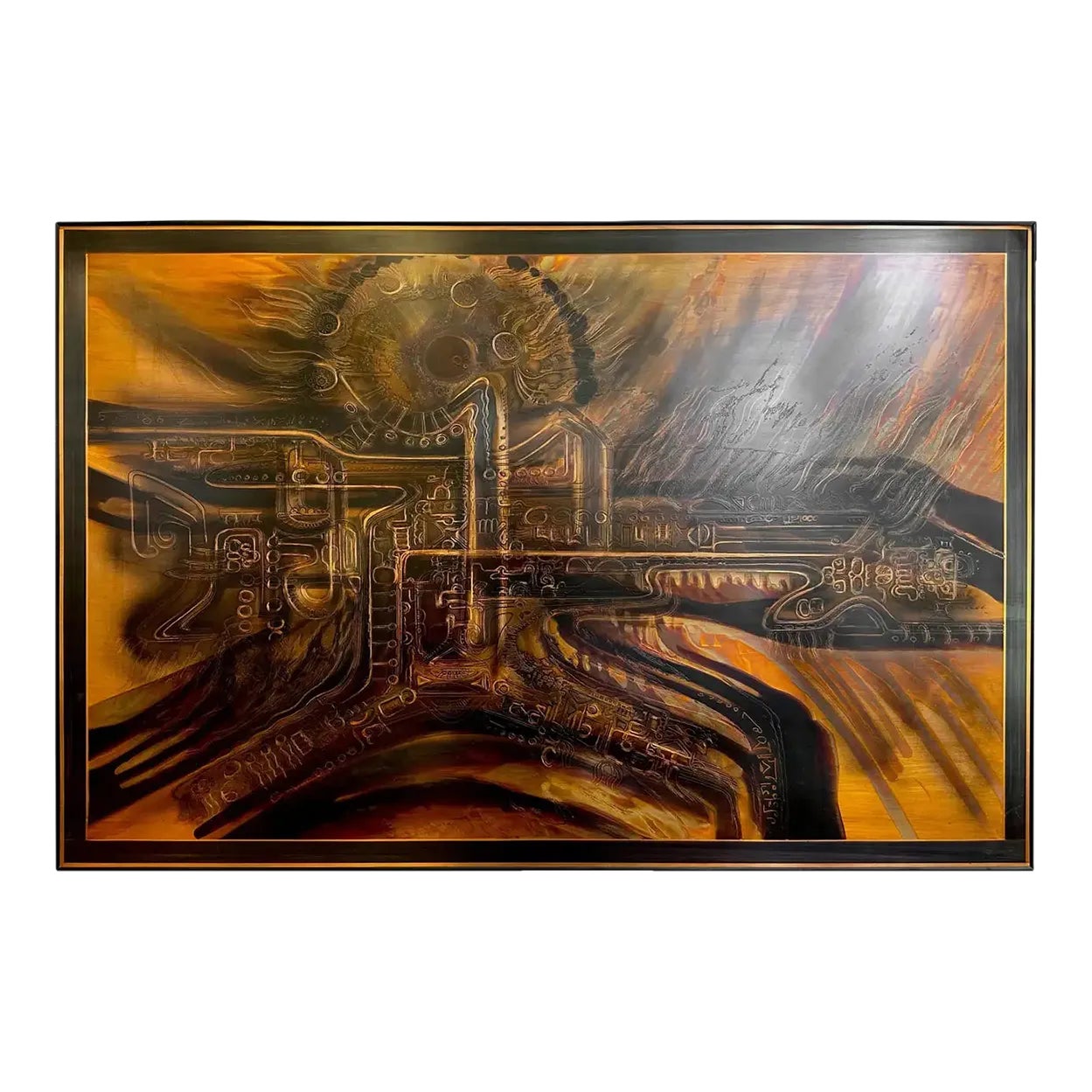 Bernhard Rohne for Metallic Design Studio Brutalist Etched Copper Wall ...