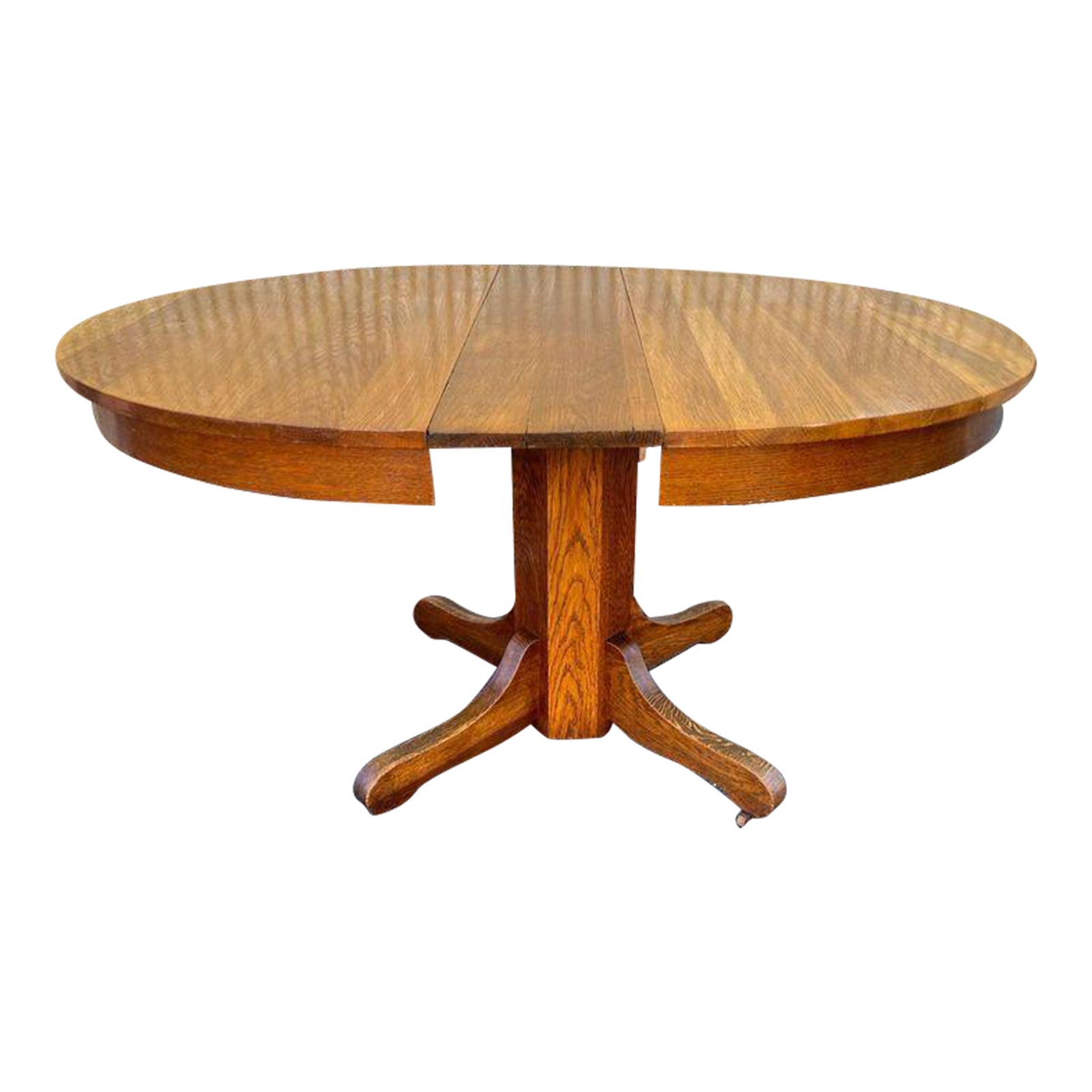 Round oak dining table antique store