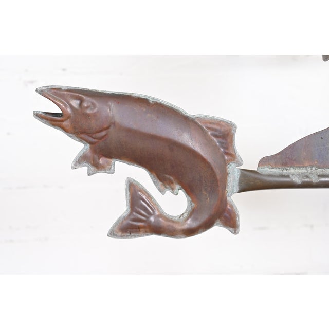 Vintage Eagle Hunting Fish Copper Weather Vane | Chairish