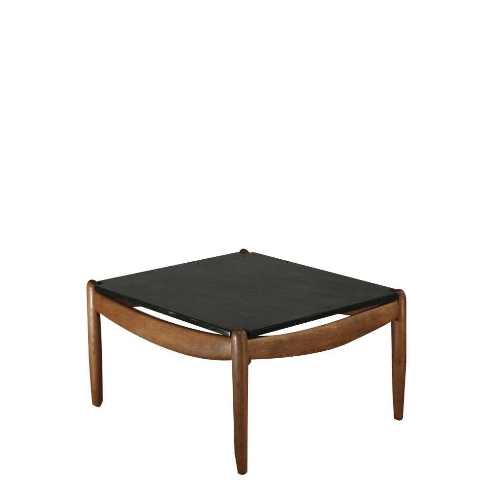 German Oak and Slate Coffee Table by Carl Straub, 1960s | Chairish