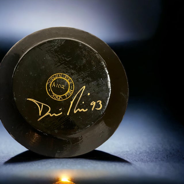 1993 Durwin Rice Reverse Decoupage Artist Signed Plate on Brass Easel ...