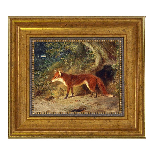 Show Variant Fox and Feathers Framed Oil Painting Print on Canvas in ...