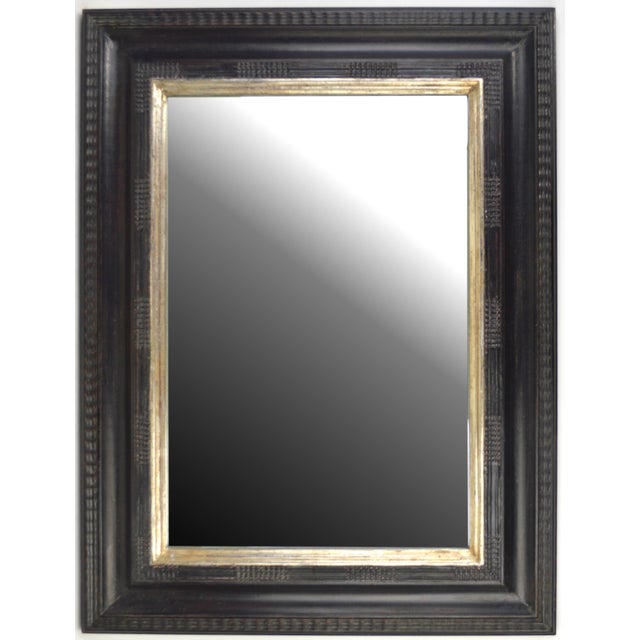 Late 20th Century Heydenryk Dutch Rippled Ebonized & Silver Gilt Mirror ...