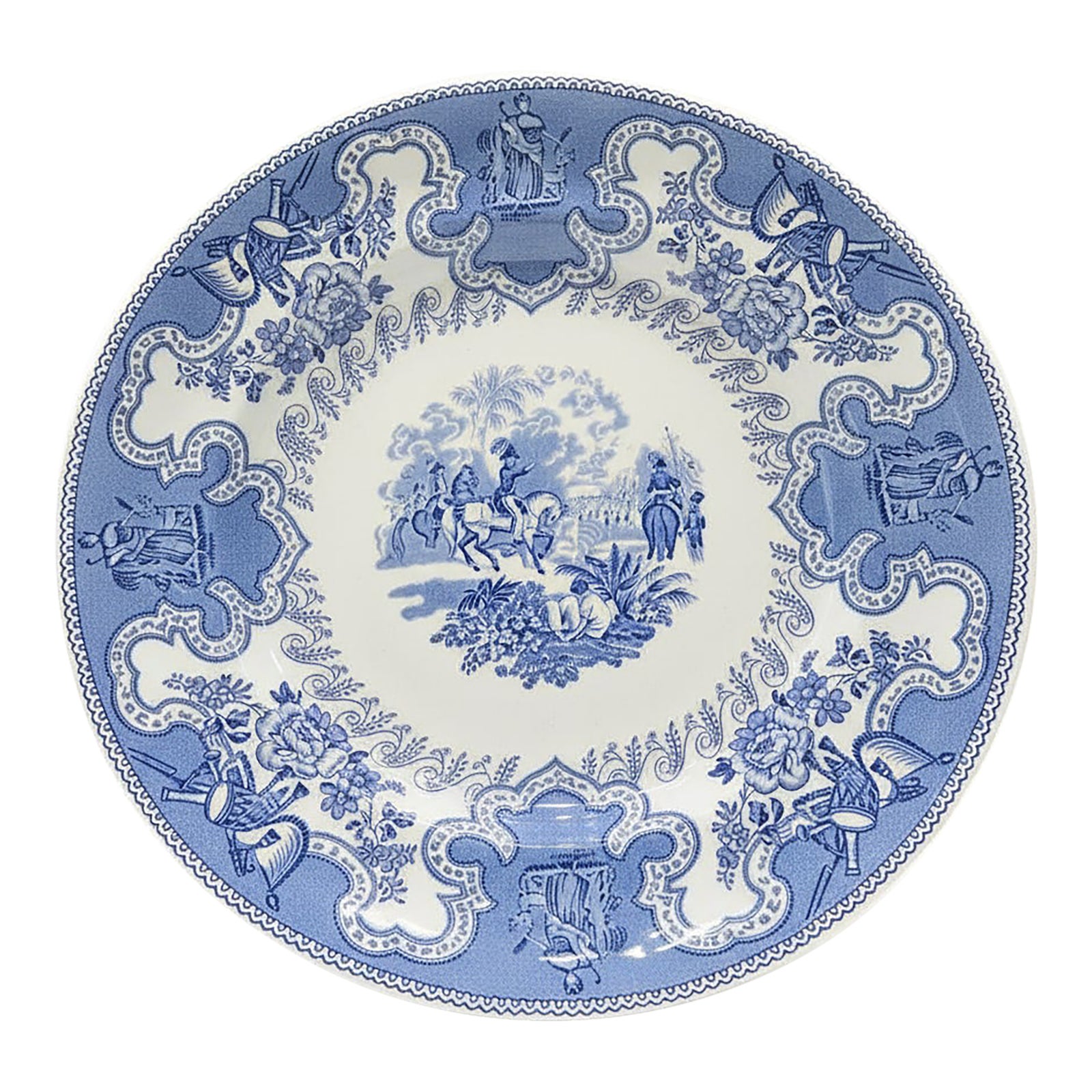 1970s Texian Campaigne Staffordshire Blue Plate by Mottahedeh – Dallas ...
