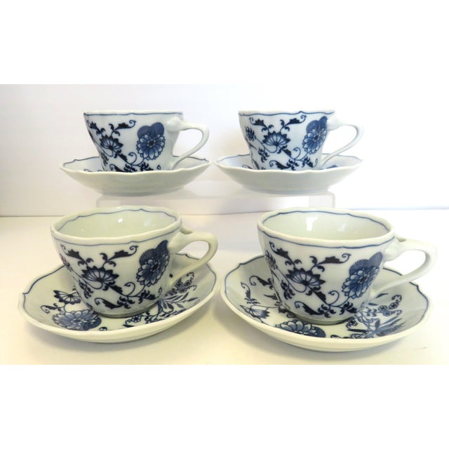 Vintage 1970s Blue Danube Japan Tea Set Including 4 Cups, 4 Saucers ...