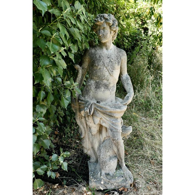 French Statue of Apollo in Cast Stone, 1950 | Chairish