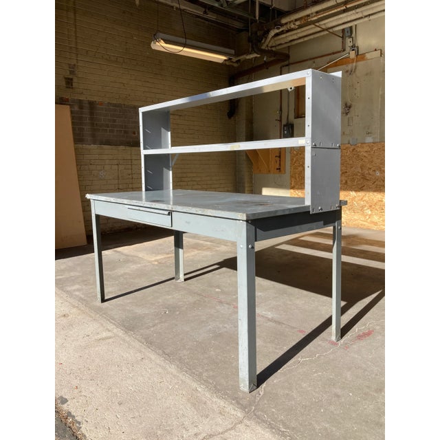 Industrial Steel Work Table Writing Desk by Lyon Metals | Chairish