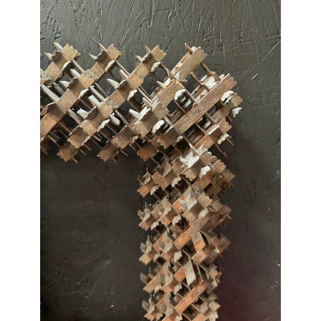 Antique Tramp Art Large Frame Trench Folk Art Crown of Thorns | Chairish