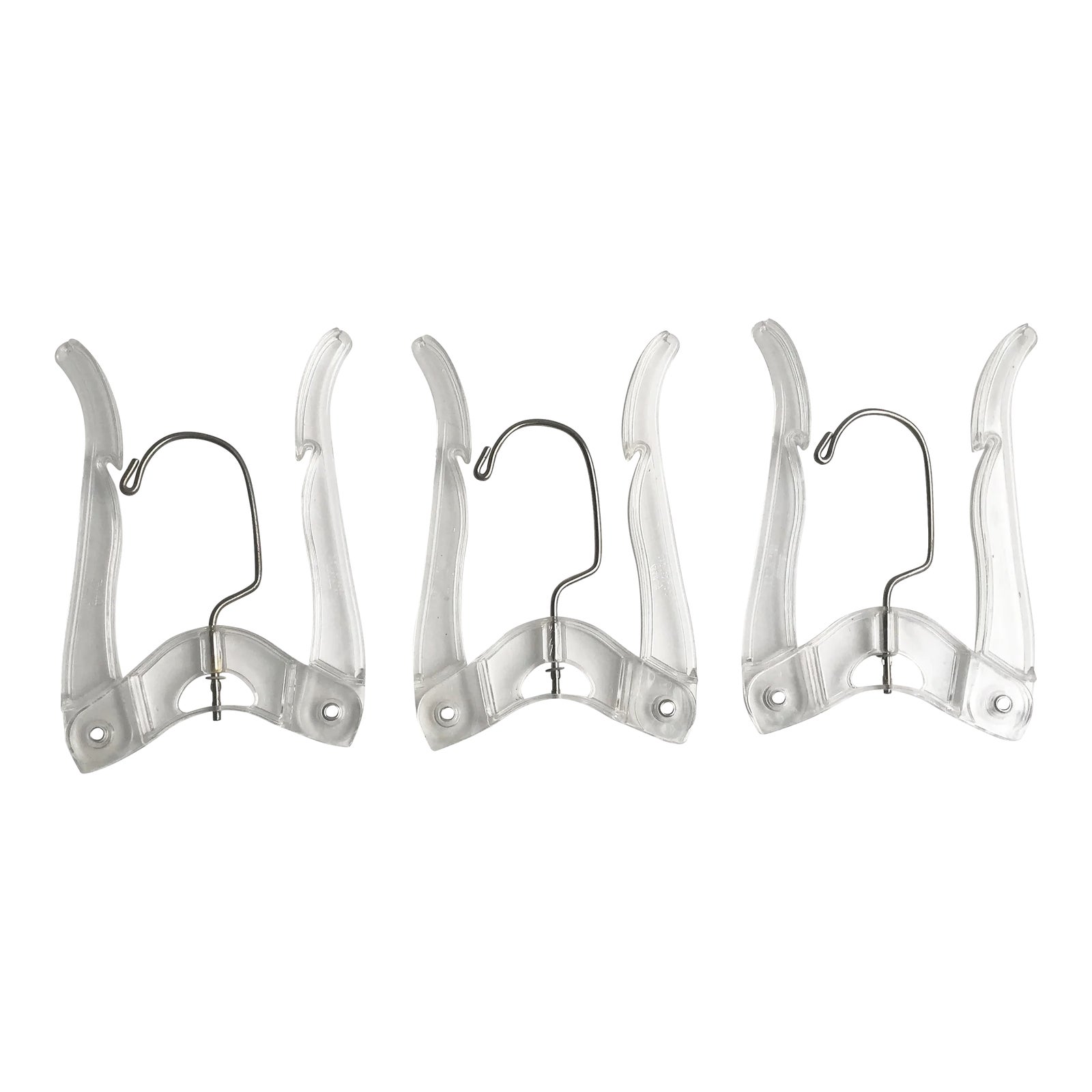 Vintage Clear Plastic Folding Traveling Clothes Hangers Case Set of 3 ...