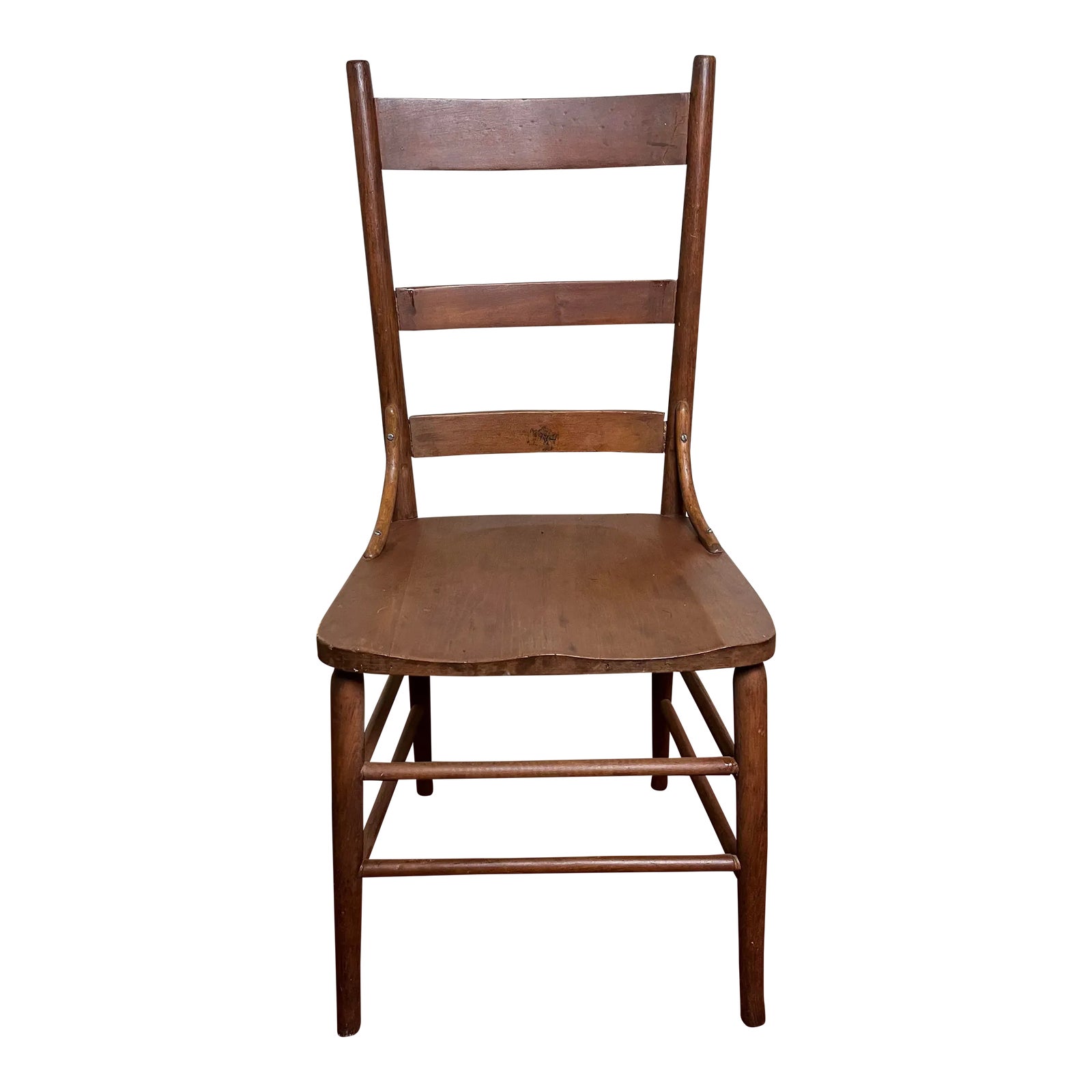 Early 20th Century Ladderback Wooden Chair | Chairish