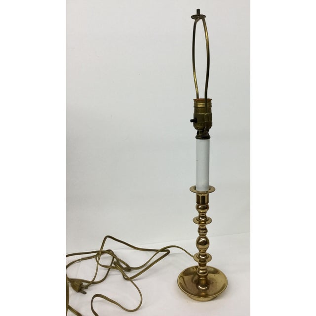 Vintage Baldwin Solid Brass Candlestick Table Lamp | Chairish