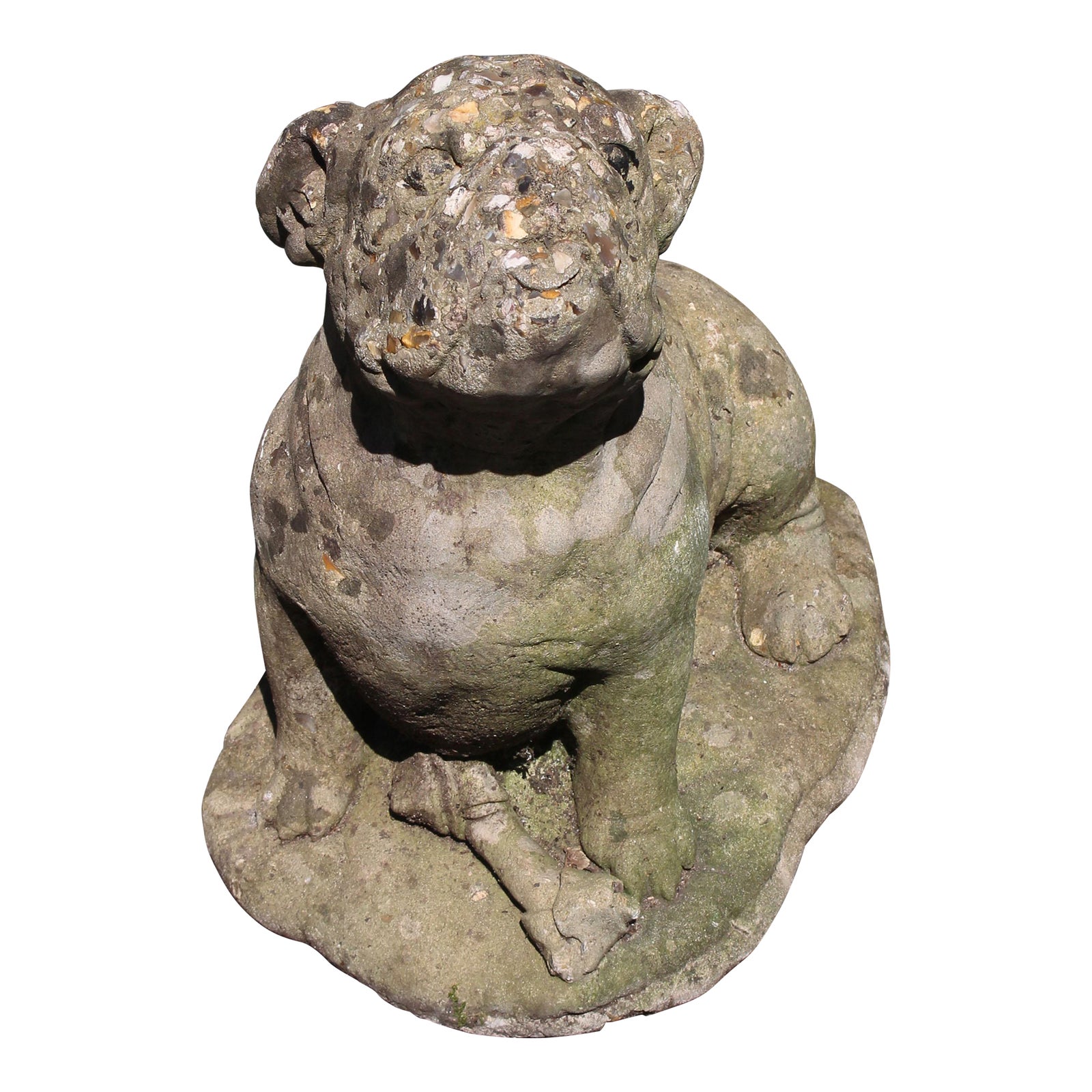 C. 1920s English Cast Stone Bulldog Garden Statue | Chairish