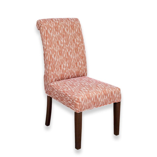 Late 20th Century Orange & White Abstract Striped Print Roll Back ...