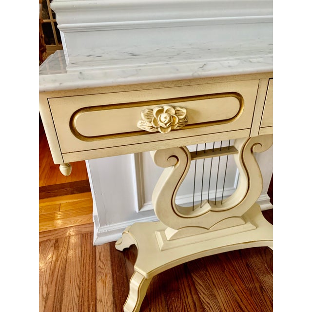 Late 20th Century Kimball Console Table With Italian Beveled Marble Top ...