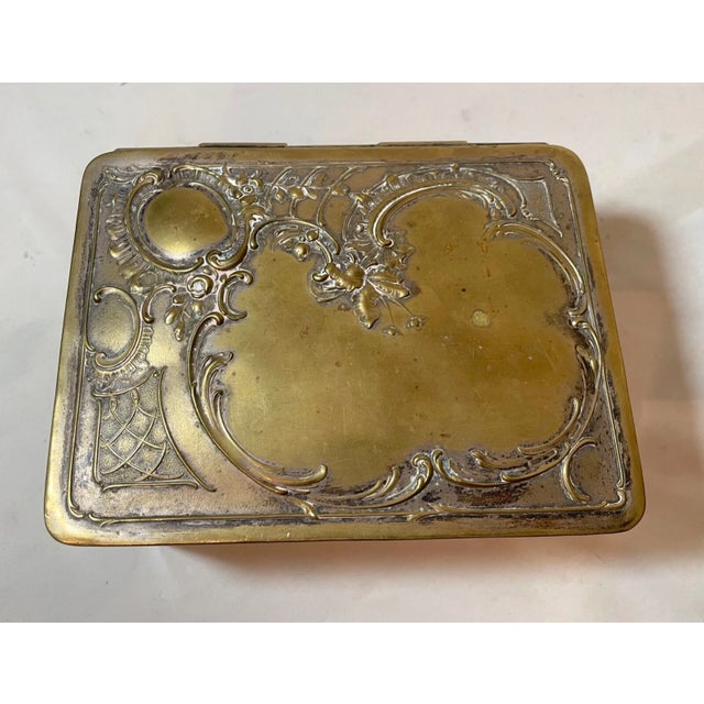 Antique 1800s Ornate Silverplate Brass Cut Etched Crystal WMF Casket ...