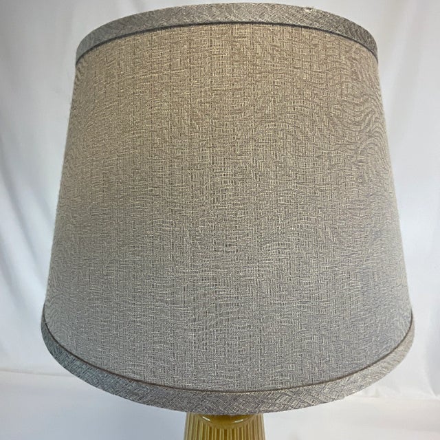 Mid-Century Modern Ceramic and Walnut Tall Table Lamp. | Chairish