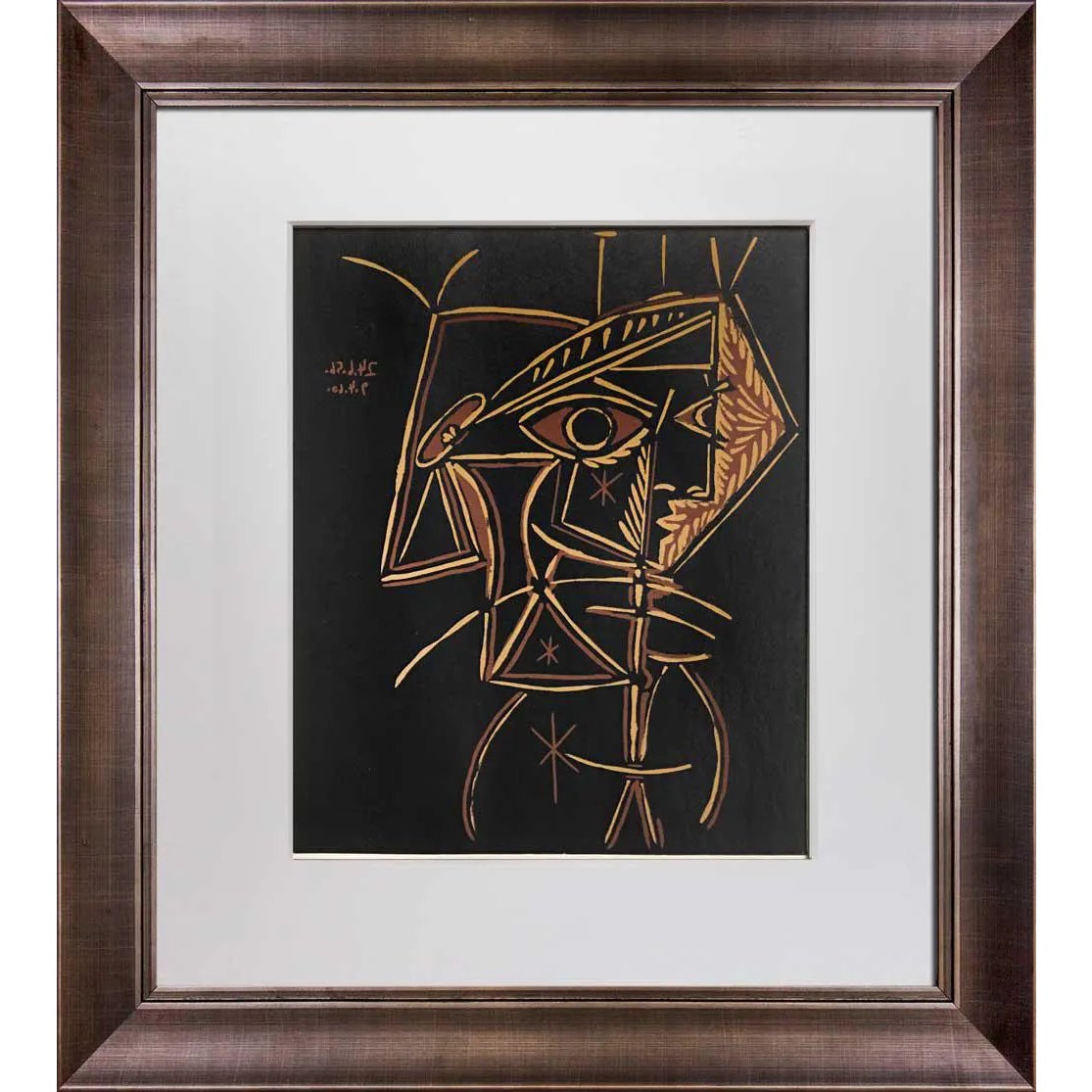 1959 Pablo Picasso "Tete De Femme” Linocut Limited Edition Print | Chairish