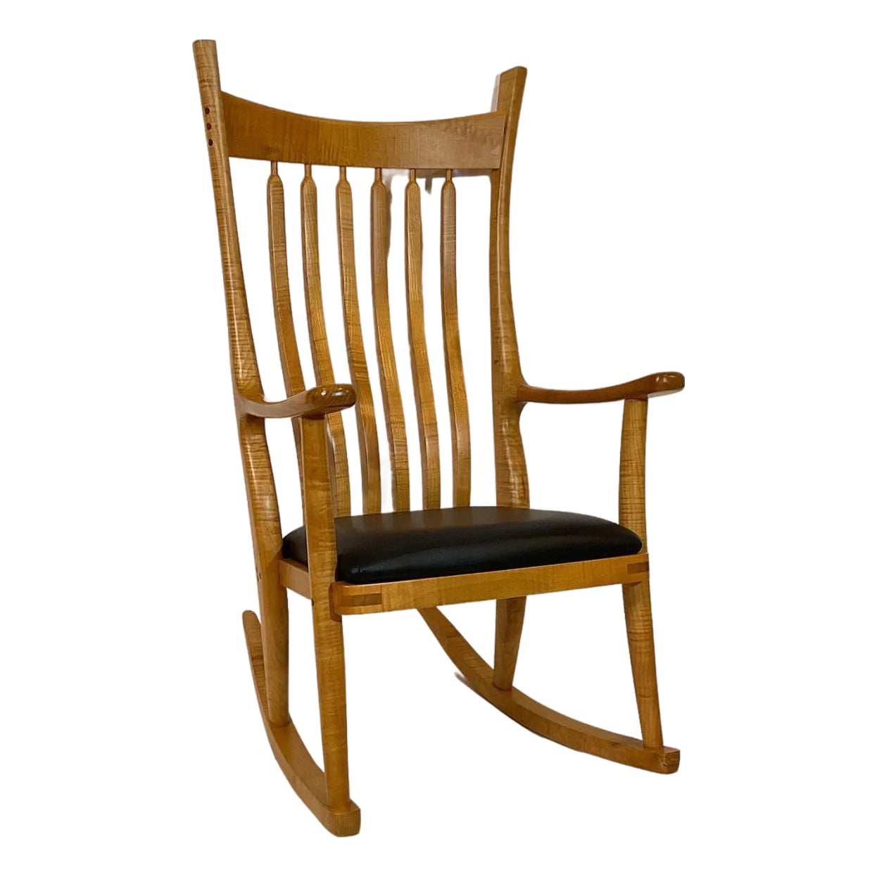 Custom-Made Tiger Maple Rocker | Chairish