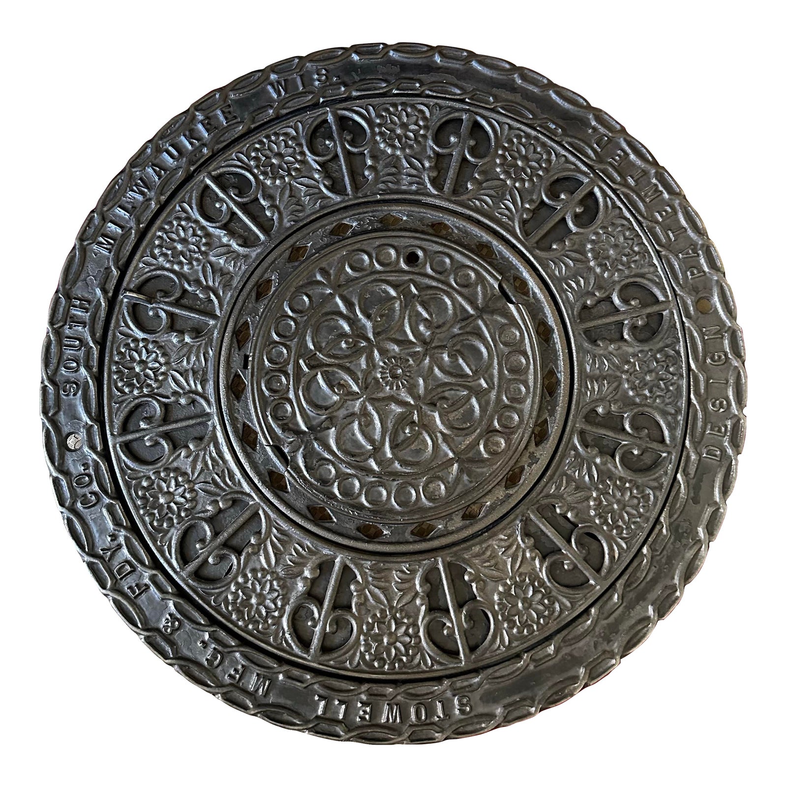 Antique Round Cast Iron Heat Register/Grate Late 1800's - 3 Piece Set ...