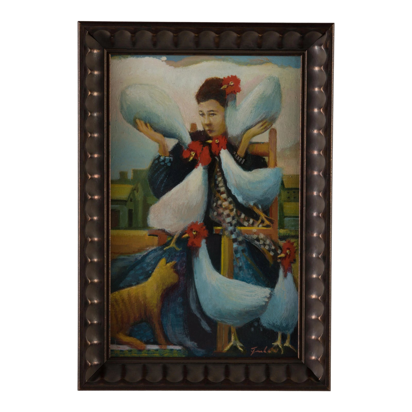 James Feehan "Nautilus" Oil & Wax Painting | Chairish