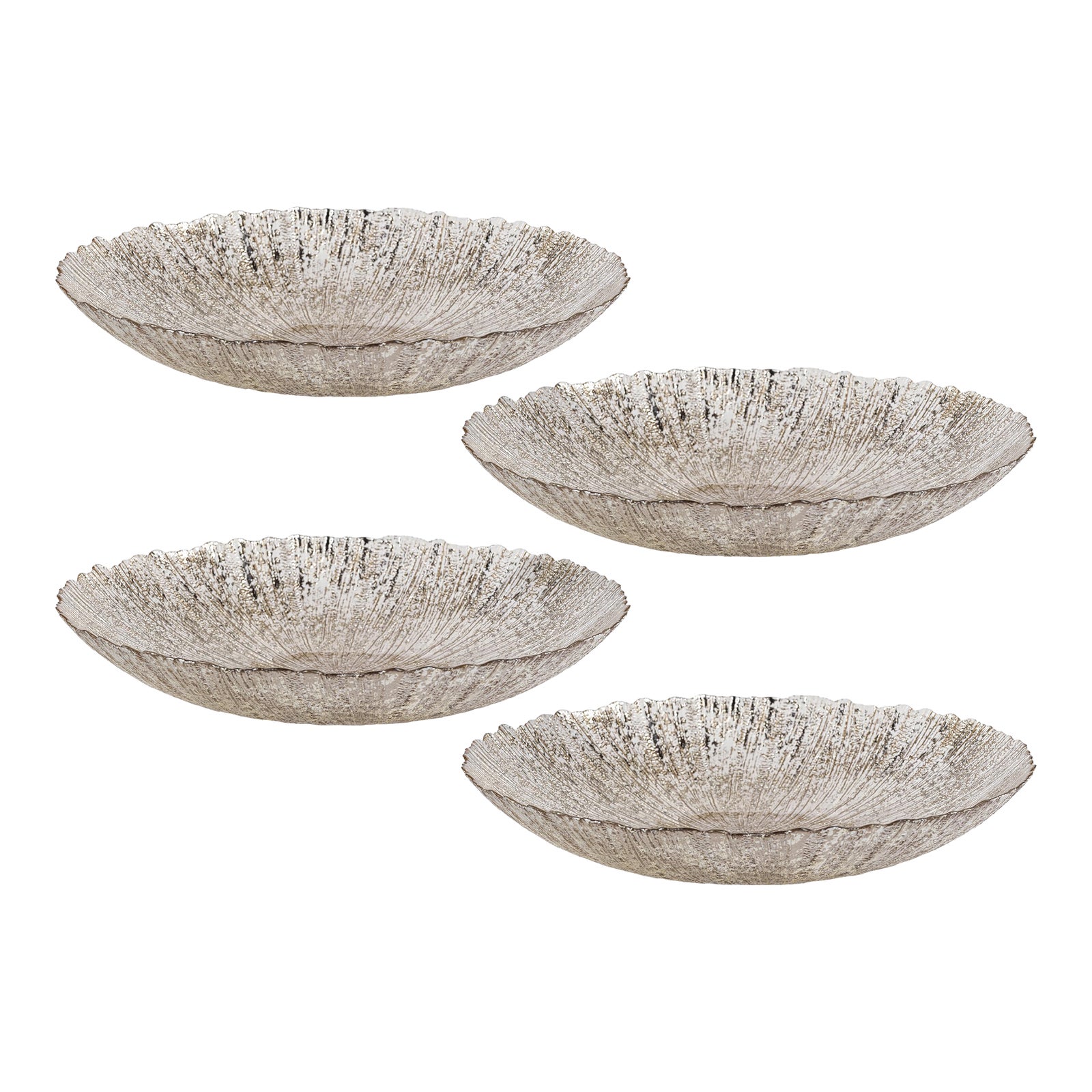 Chiara Fusion Shallow Glass Serving Bowls- Set of 4, Large | Chairish