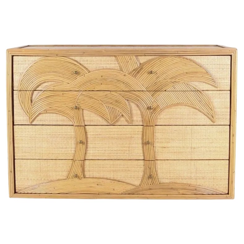 Dresser in Rattan with Raffia Drawers | Chairish