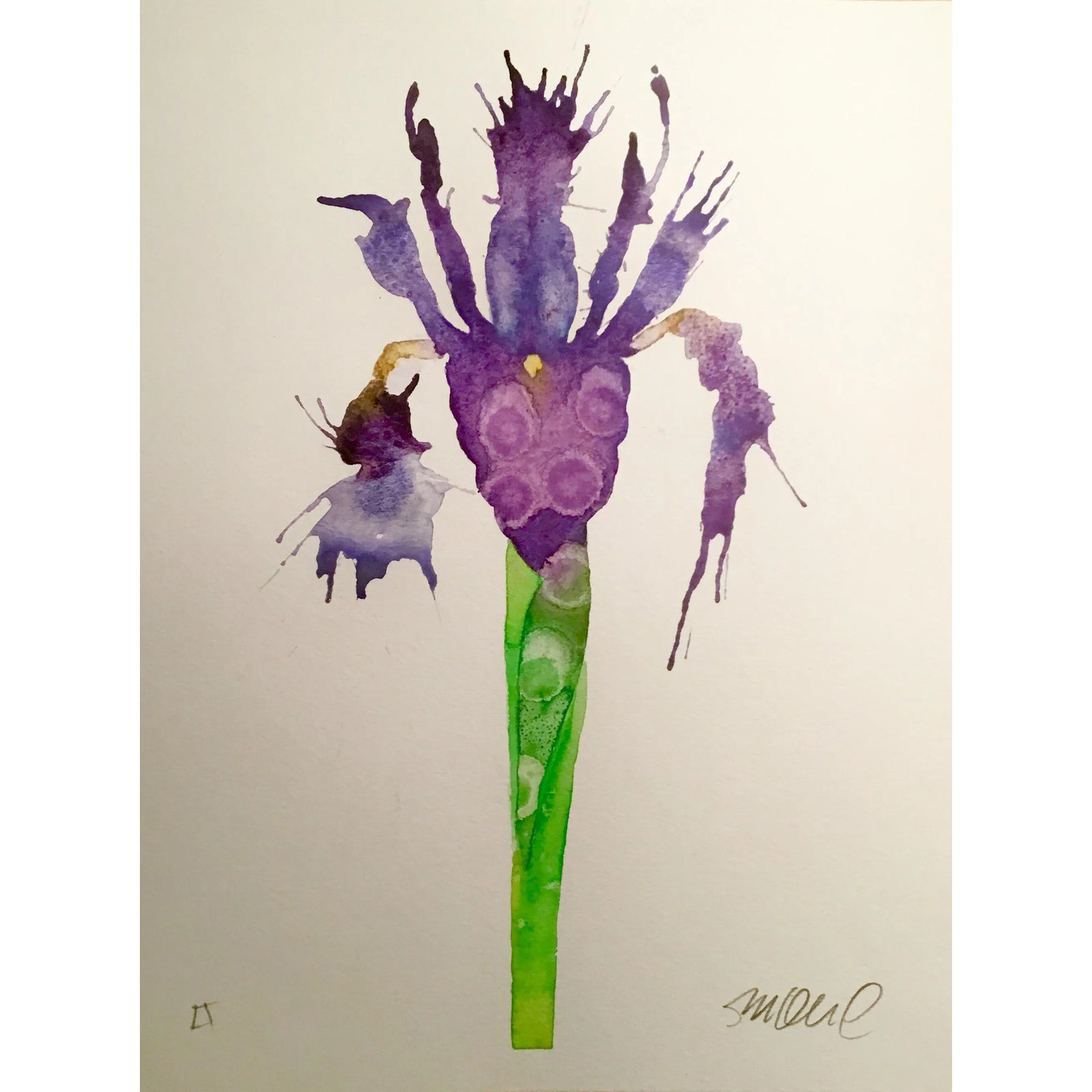 "Purple Iris" Watercolor Painting | Chairish