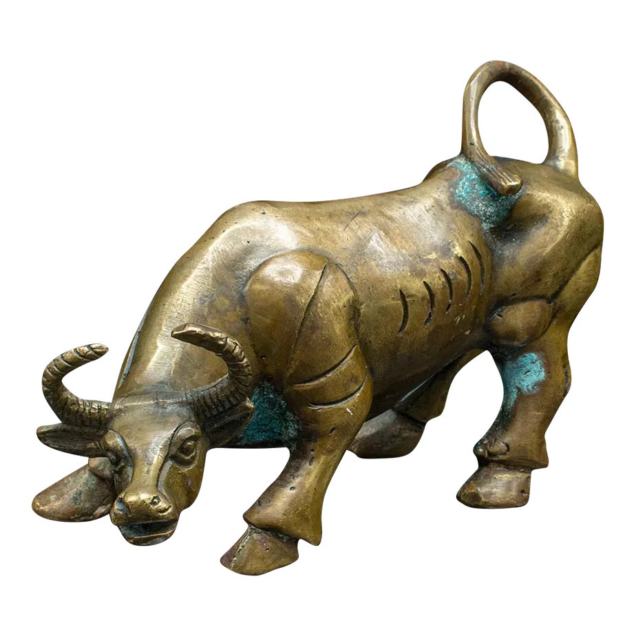 1900s Small Antique Victorian Bronze Decorative Water Buffalo | Chairish