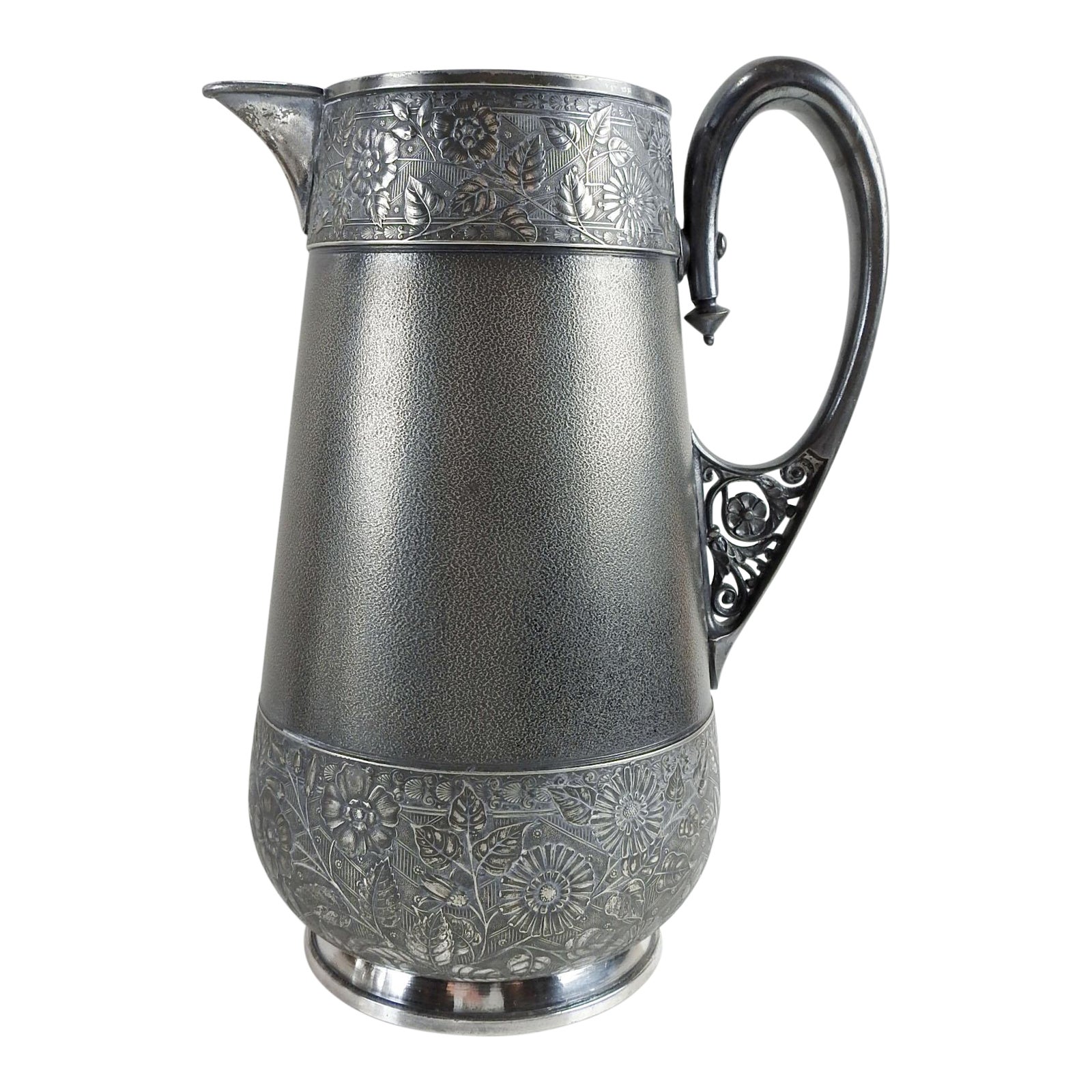 Late 19th Century Aesthetic Movement Silverplate Pitcher | Chairish